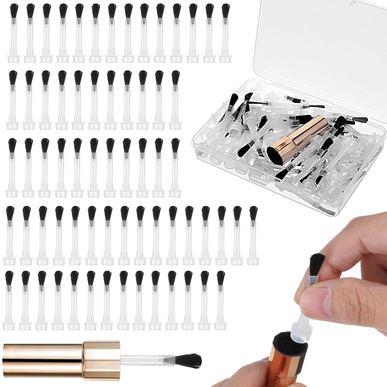 XD4-66 Pcs Replacement Nail Polish Brush Kit,Disposable Gel Brush with ...