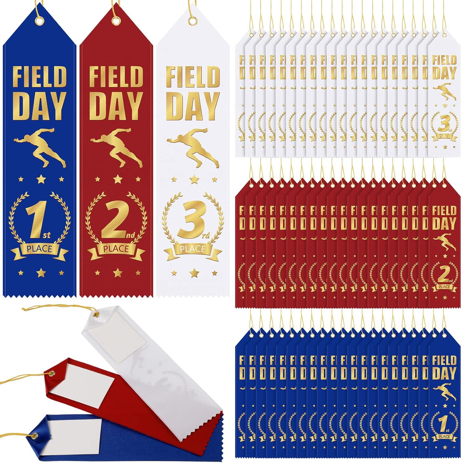 XD4-72 Pieces Field Day Award Ribbons 1st, 2nd, 3rd Place School Field ...