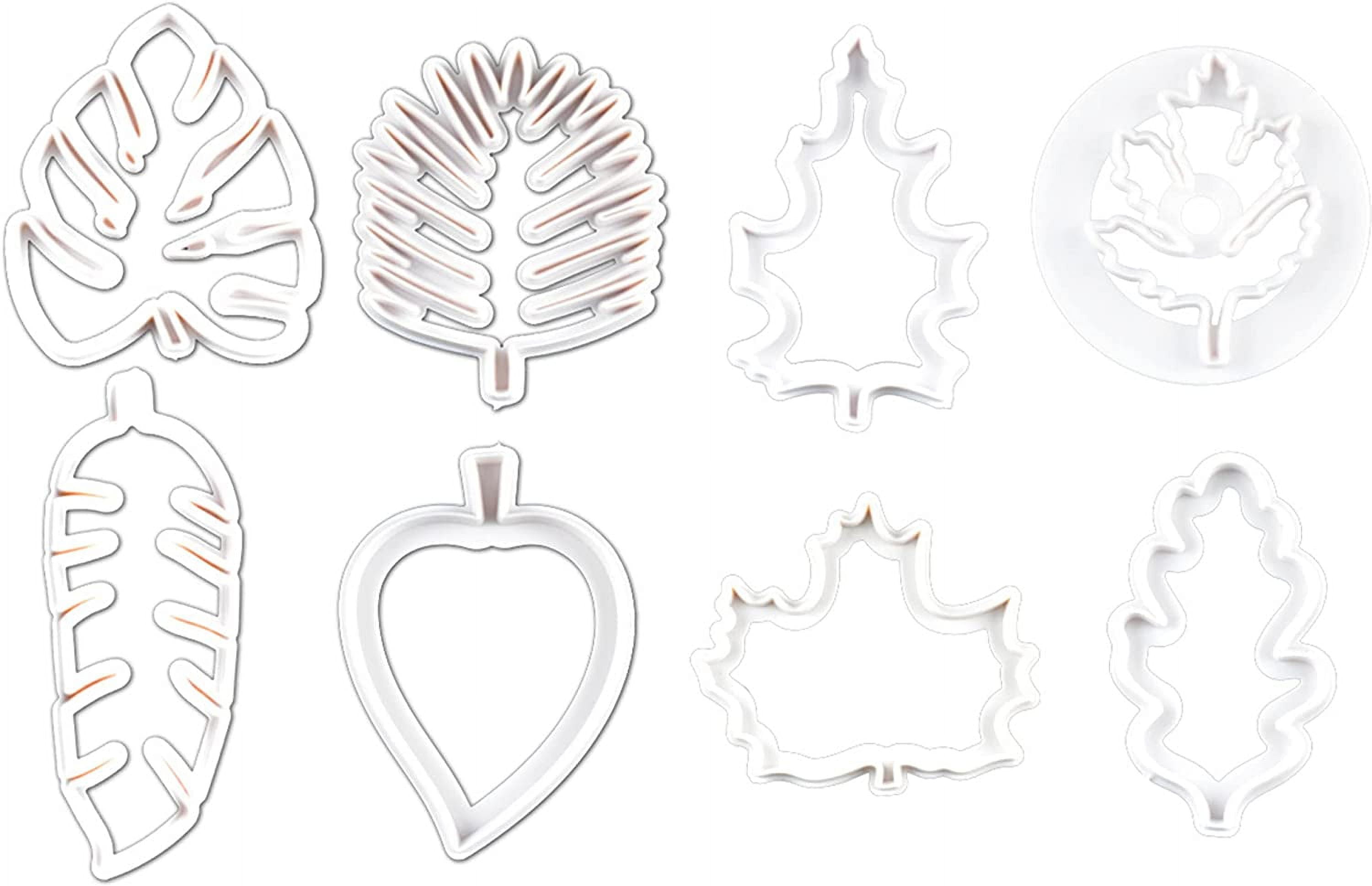 XD4-8 Pcs Leaf Cookie Cutters, Leaf Fondant Cutters Set Palm Leaves Maple Leaf Cutters Set for ...