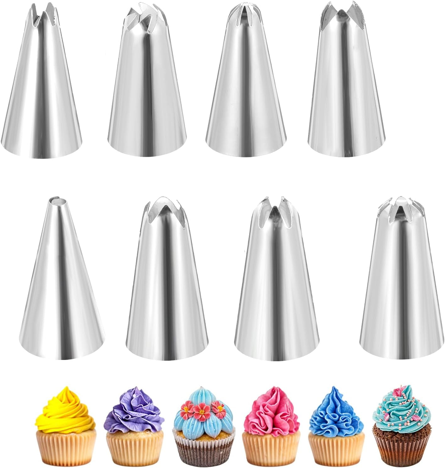 XD4-8 Pcs Small Piping Tips,Stainless Steel Frosting Tips,Cake ...
