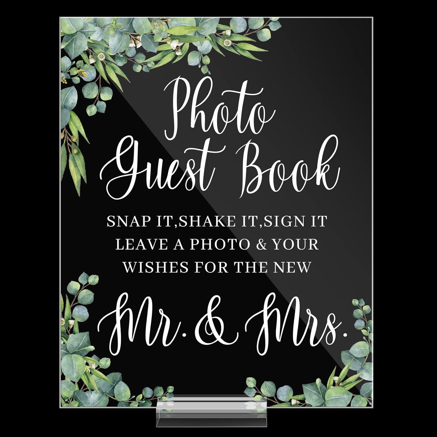 XD4-8 x 10 Inches Acrylic Wedding Reception Signs Clear Wedding Photo ...