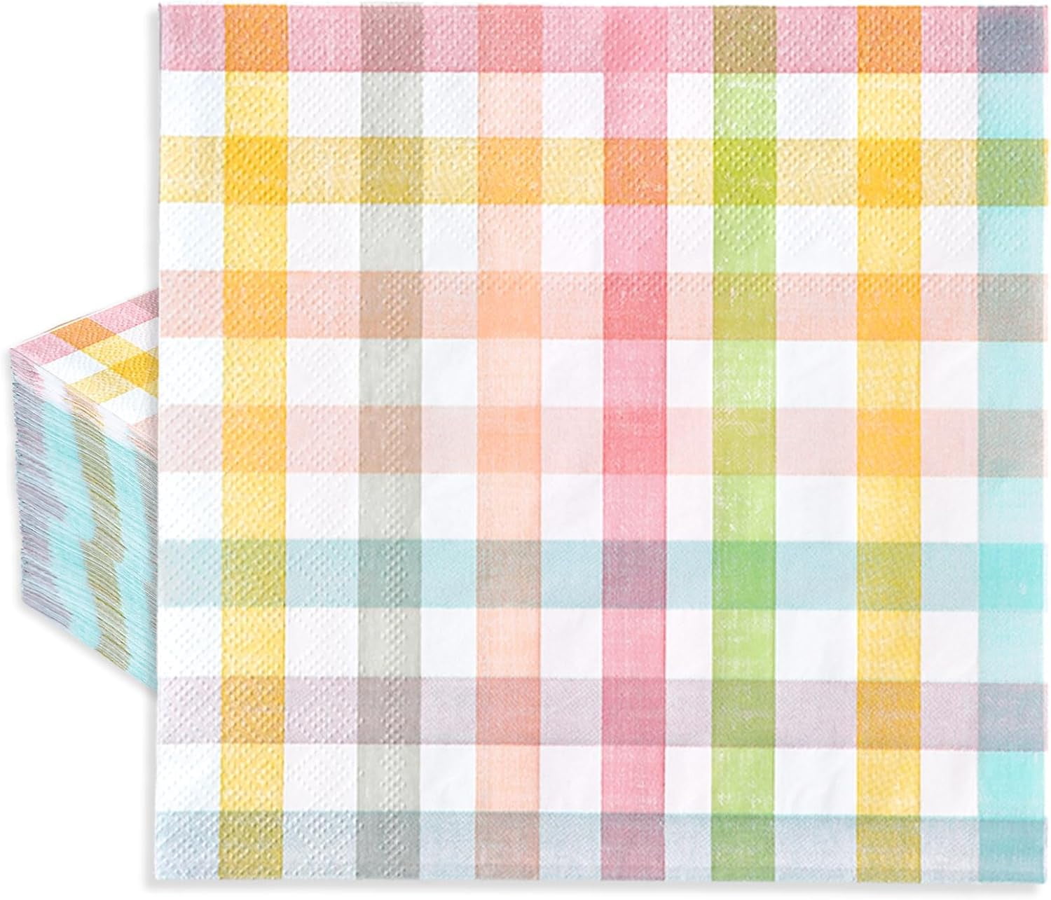 XD4-80 Pcs Easter Buffalo Plaid Paper Napkins Retro Colorful Checkered ...