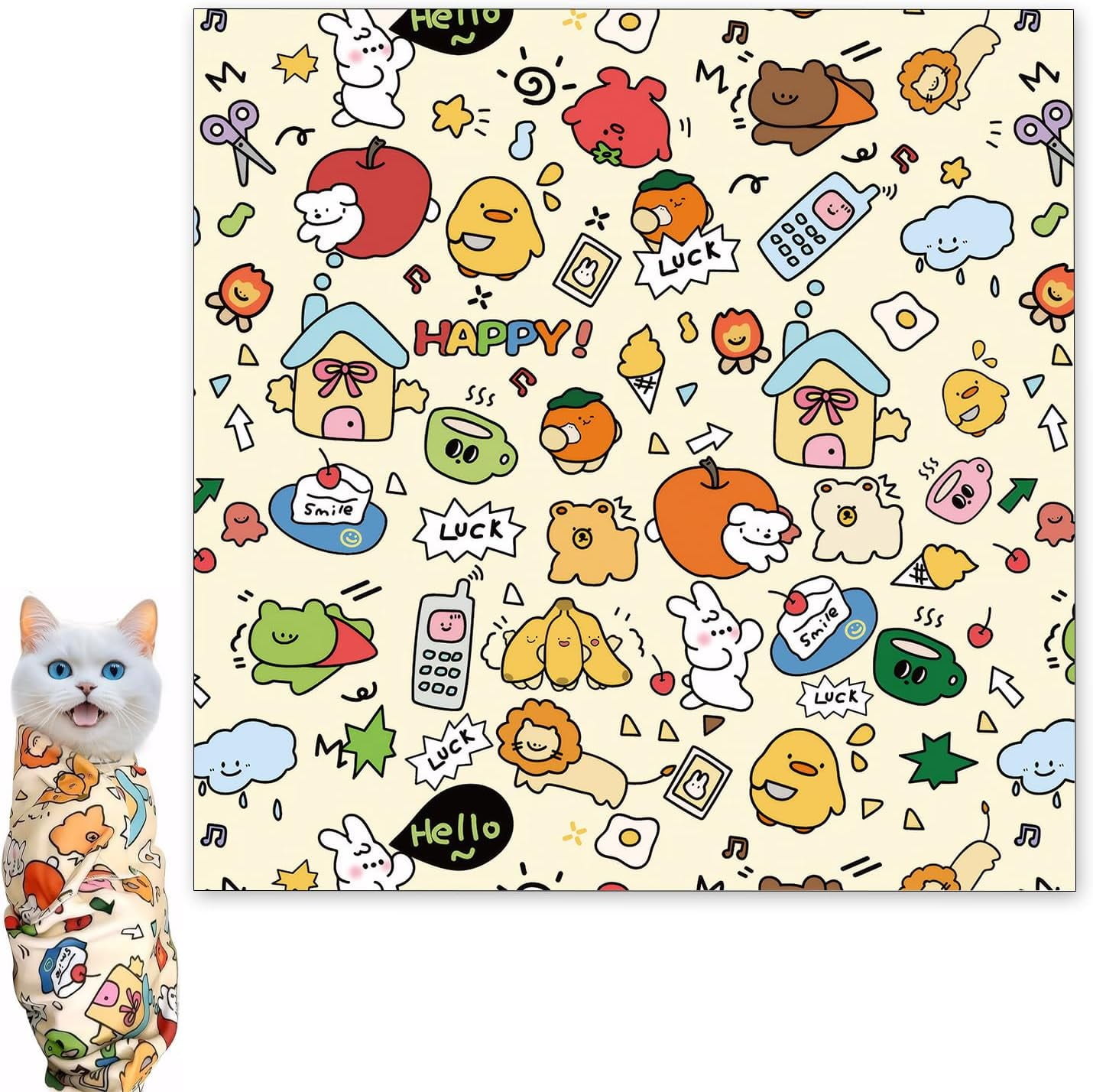 XD4-Cat Burrito Wrap Cat Wrap for Grooming Cat Grooming Wrap Cat Wrap ...