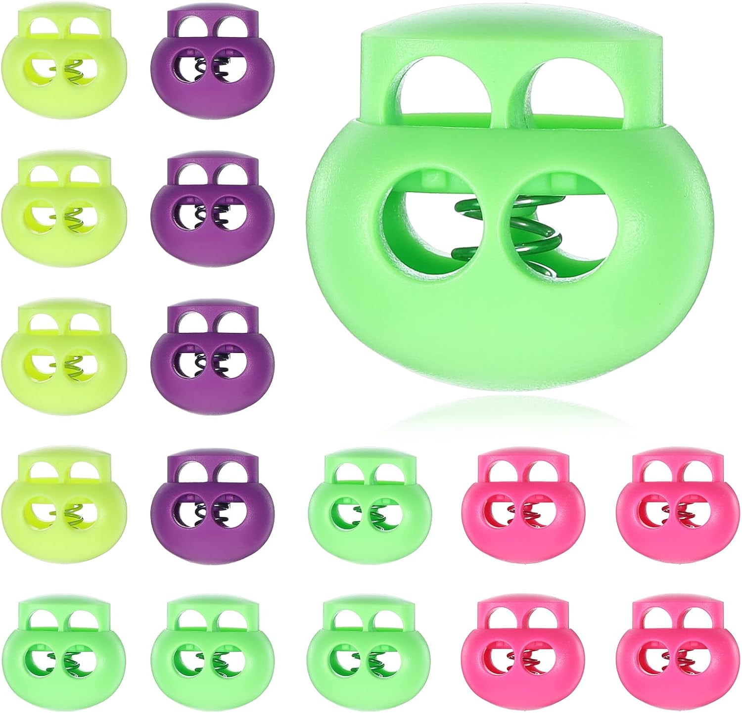 XD4-Colorful Knitting Needle Stoppers, 16 Pcs Double Hole Needle Point ...