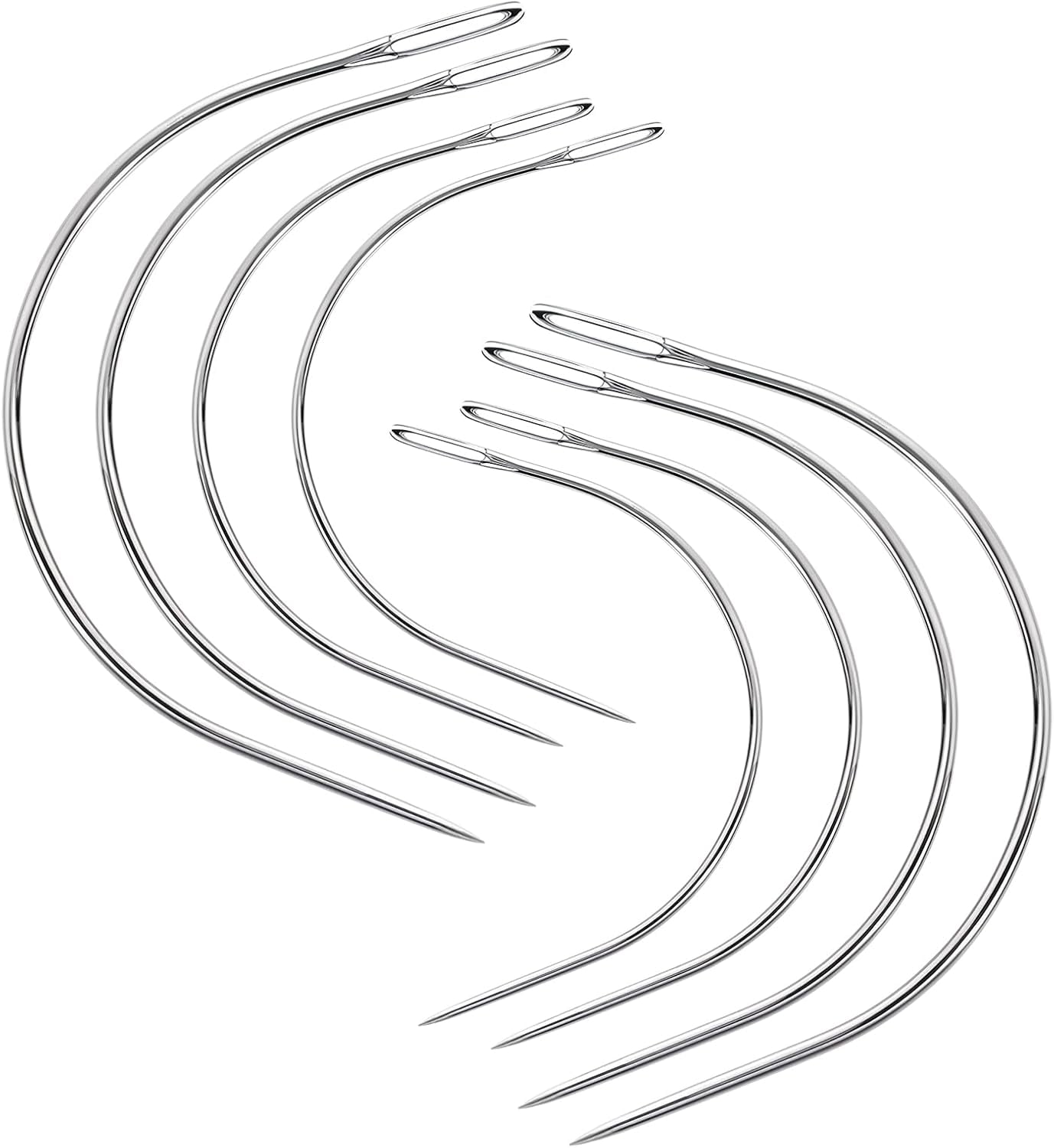 XD4-Curved Sewing Needles, 8 PCS 4 Sizes Curved Leather Hand Sewing ...