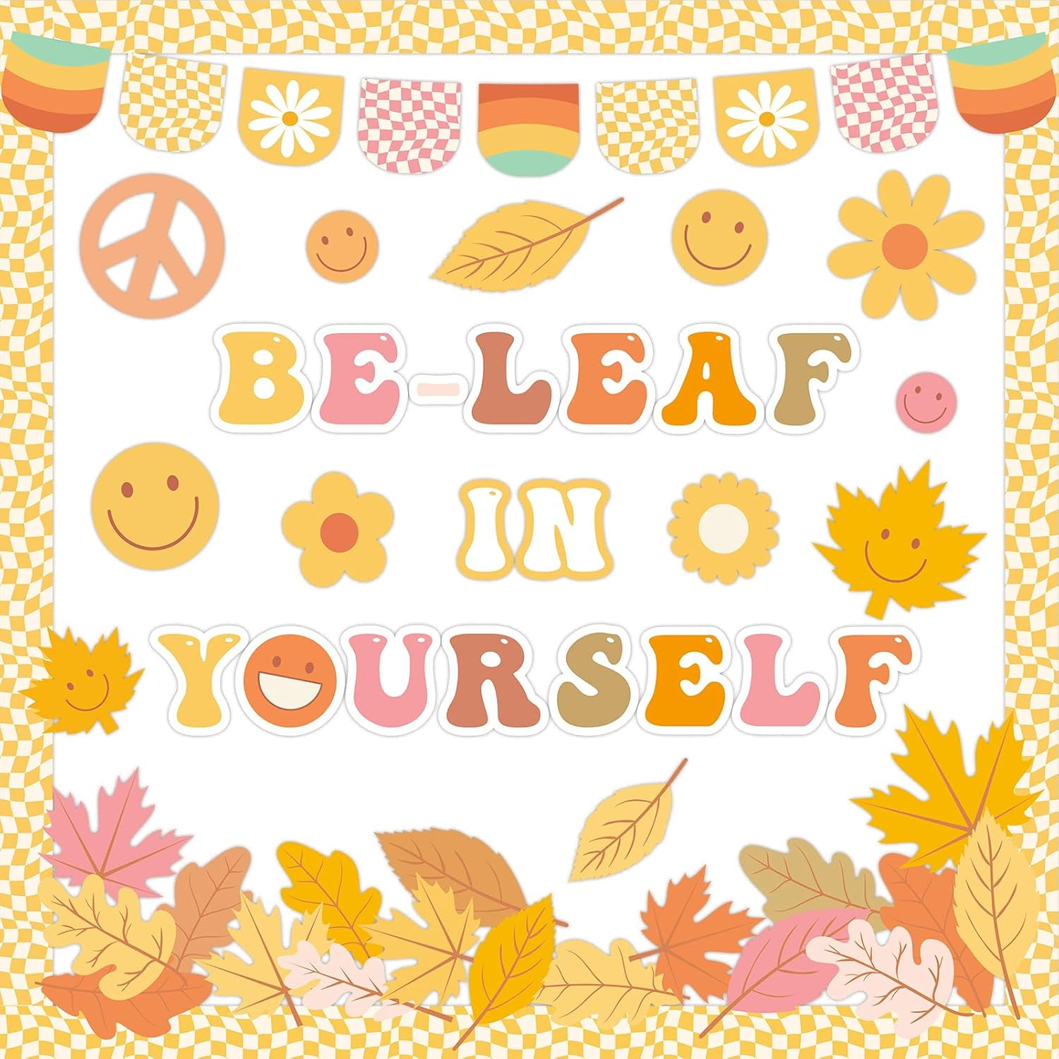 XD4-Fall Bulletin Board Decorations Set Groovy Fall Classroom Decor ...