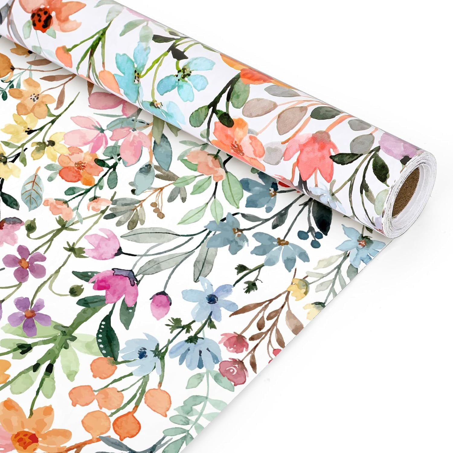 XD4-Floral Wrapping Paper Watercolor Flower Gift Wrap Paper Colorful ...