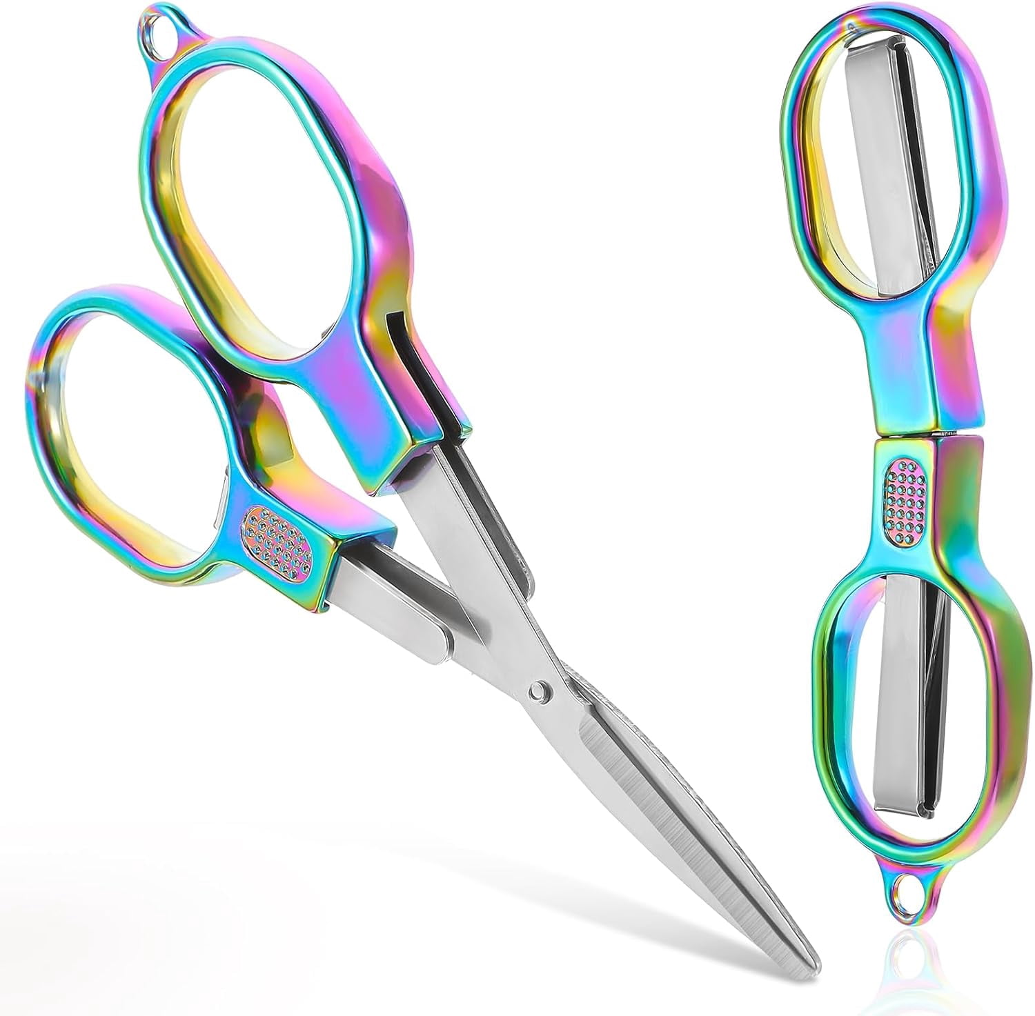 CD4-Folding Scissors, Safety Portable Keychain Travel Scissors ...
