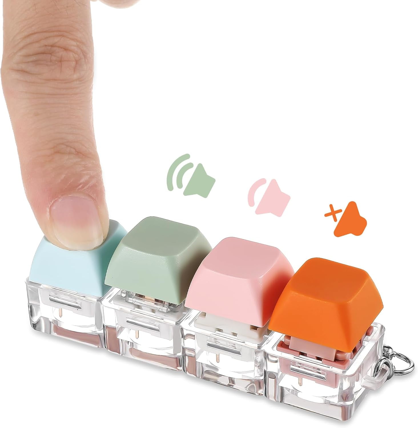 XD4-Keyboard Fidget Keychain, Keyboard Clicker Keyboard Keychain, Quiet ...