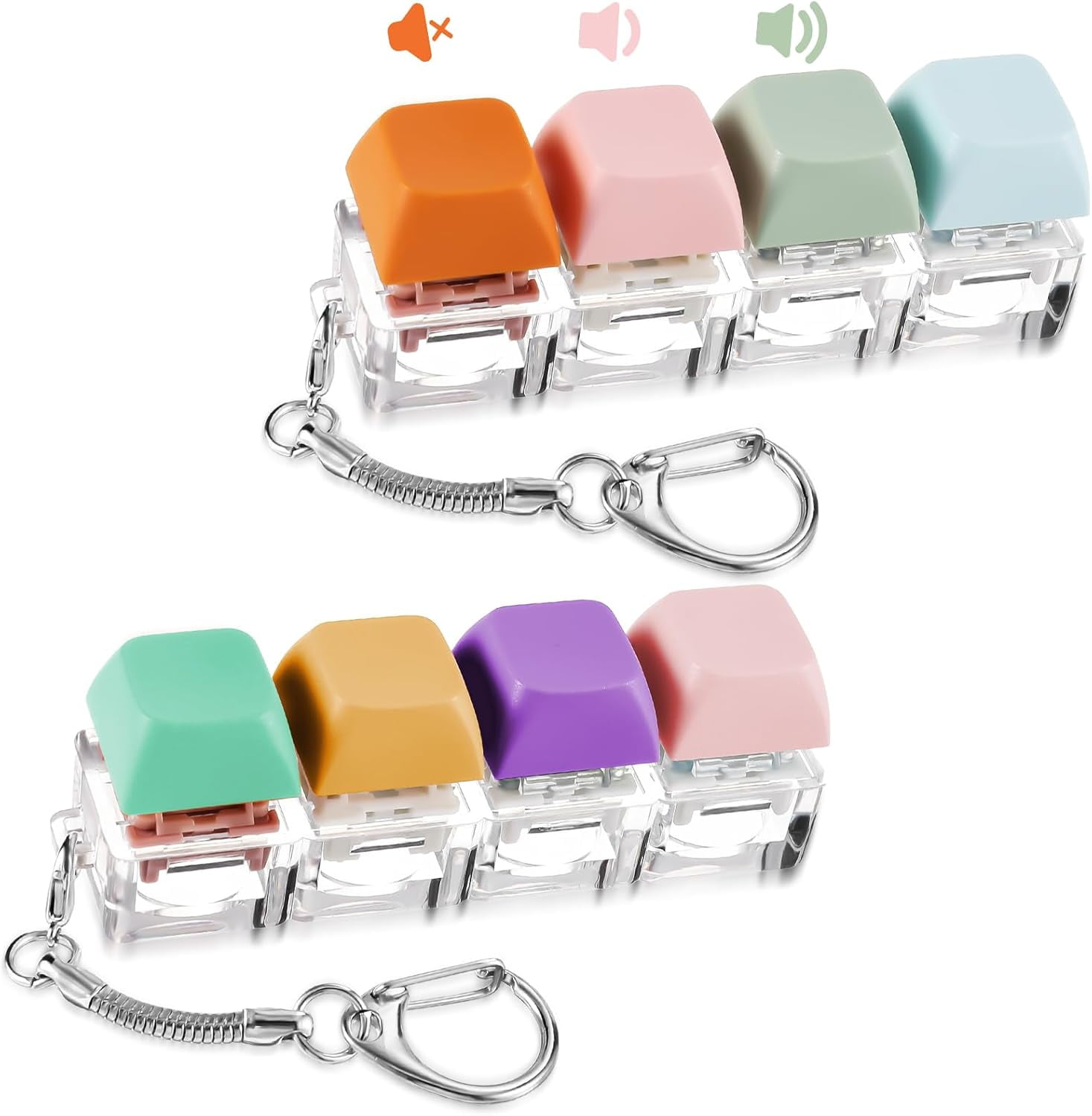 XD4-Keyboard Fidget Toys, Keyboard Clicker Toy Keyboard Keychain, Quiet ...