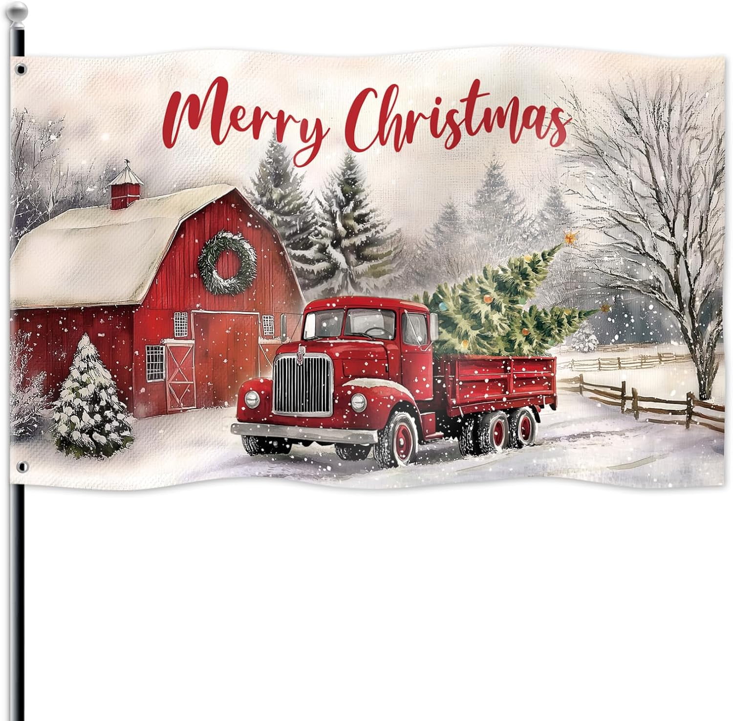 XD4-Merry Christmas Flag 3x5 ft Large Christmas Flags for Outside 3x5 ...