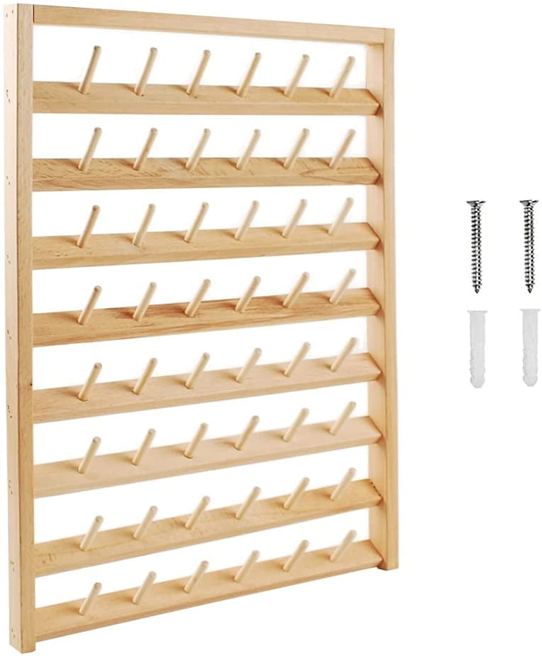 CD4-NW 48 Spools Wooden Thread Holder Sewing and Embroidery Thread Rack ...