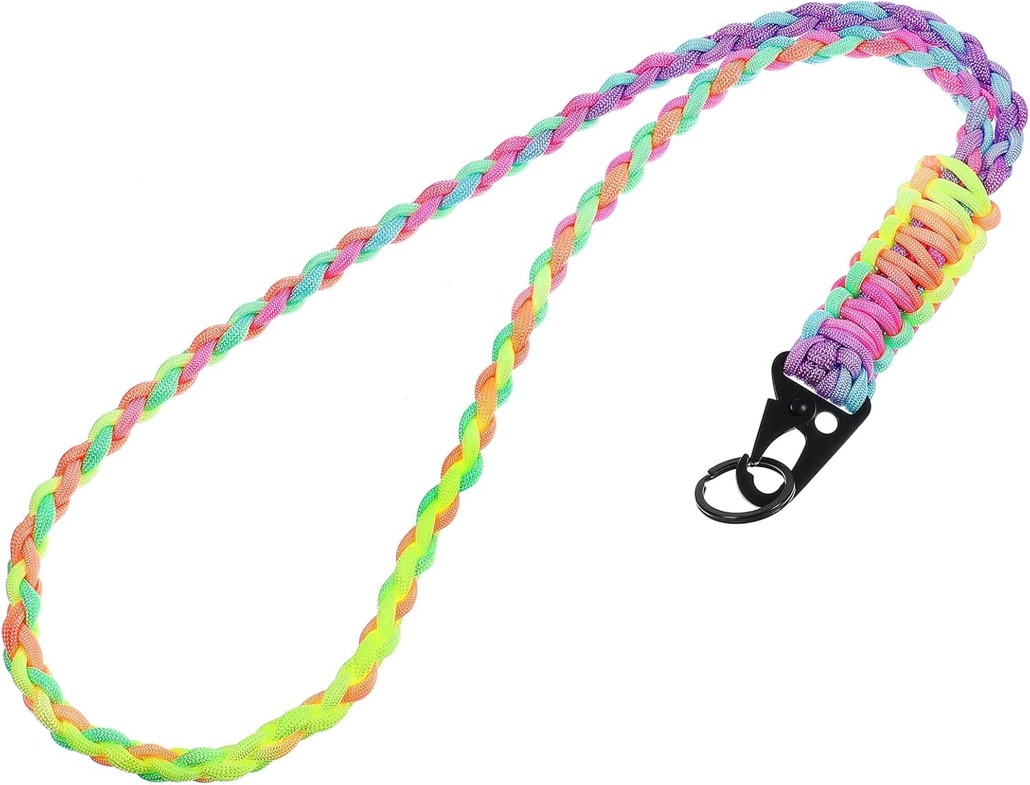 XD4-Paracord Lanyards for Keys, Heavy Duty 550 Rainbow Keychain Lanyard ...