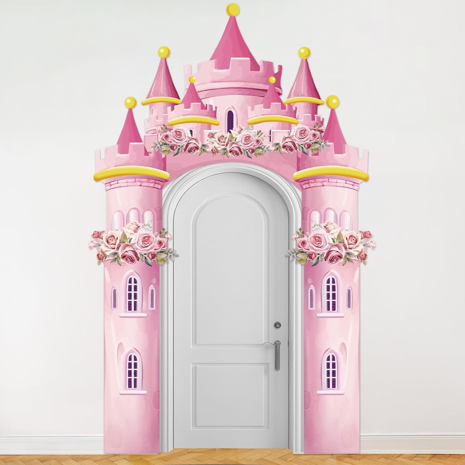 XD4-Princess Castle Birthday Banner Pink Princess Party Decorations ...
