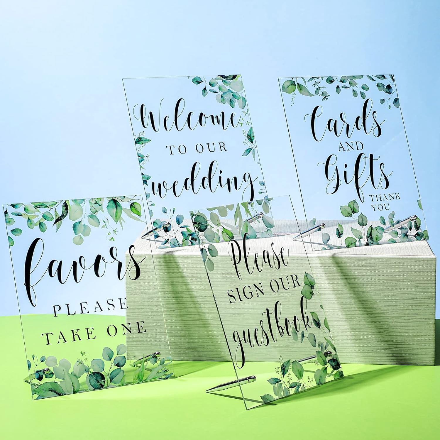 XD4-Set of 4 Acrylic Wedding Signs Wedding Reception Decorations with ...