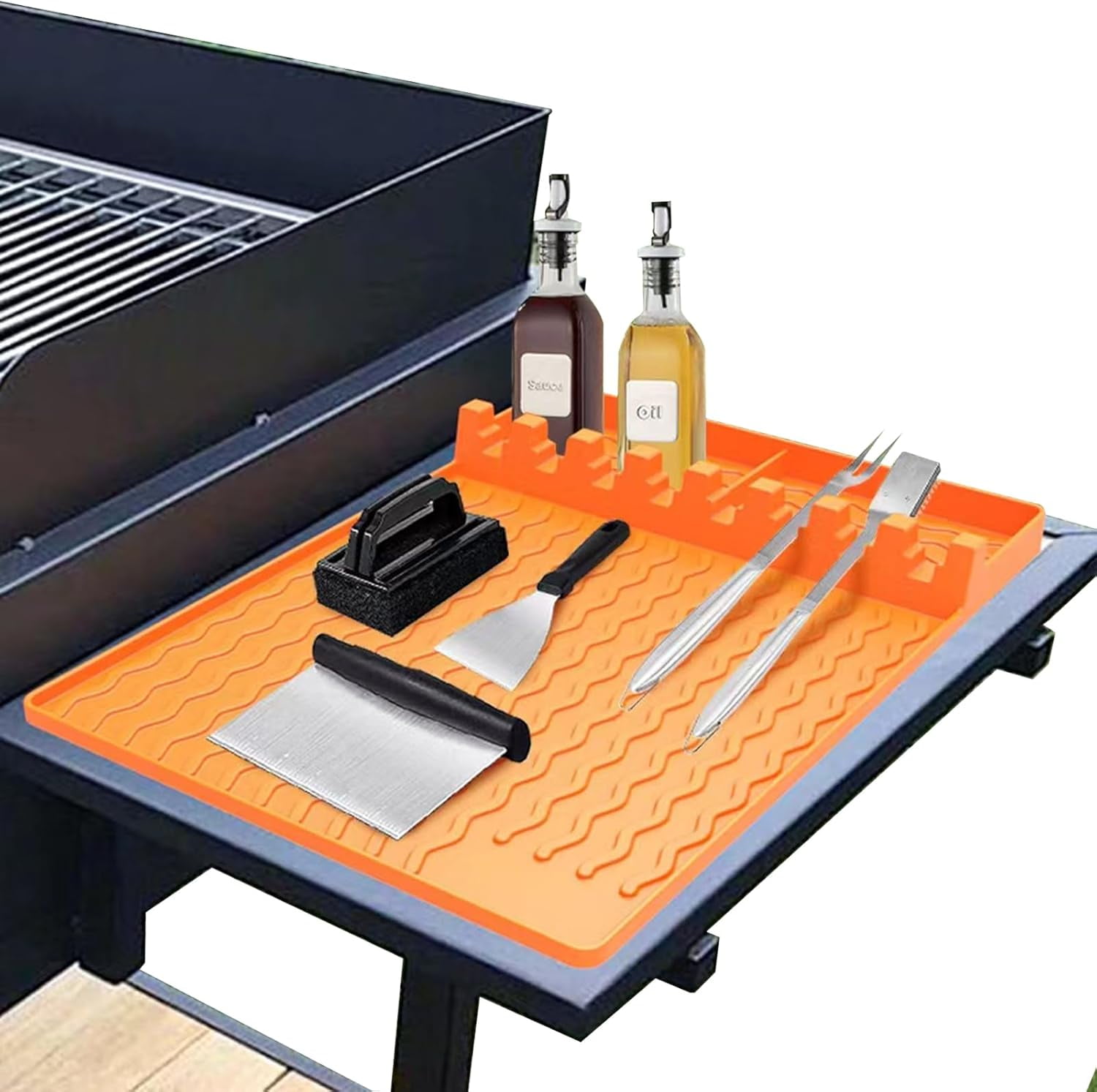 XD4-Silicone Griddle Mat, Heat Resistant Silicone Mat With Drip Mat for ...