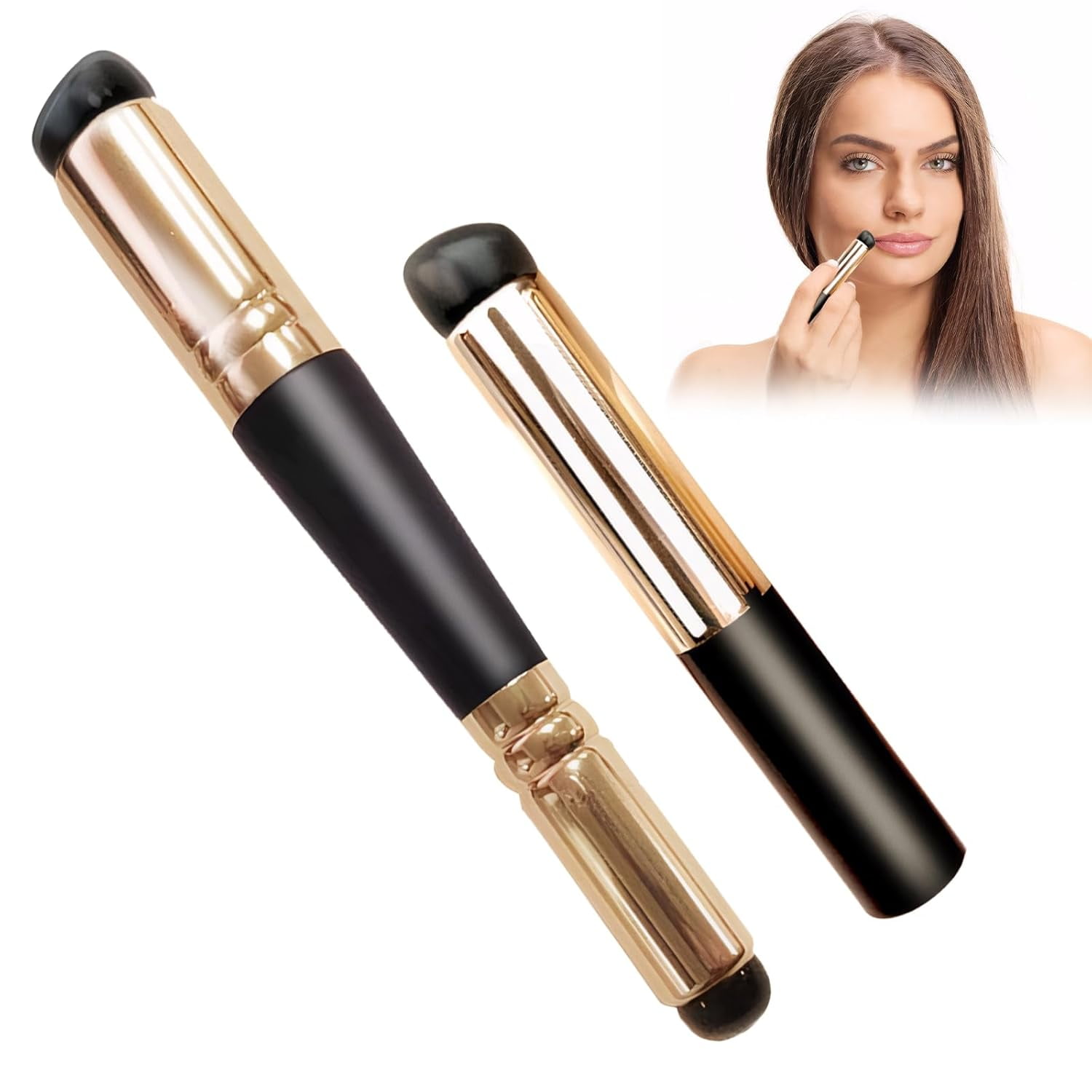 XD4-Silicone Makeup Applicator 2PCS,Silicone Makeup Brush Dual with Lid ...