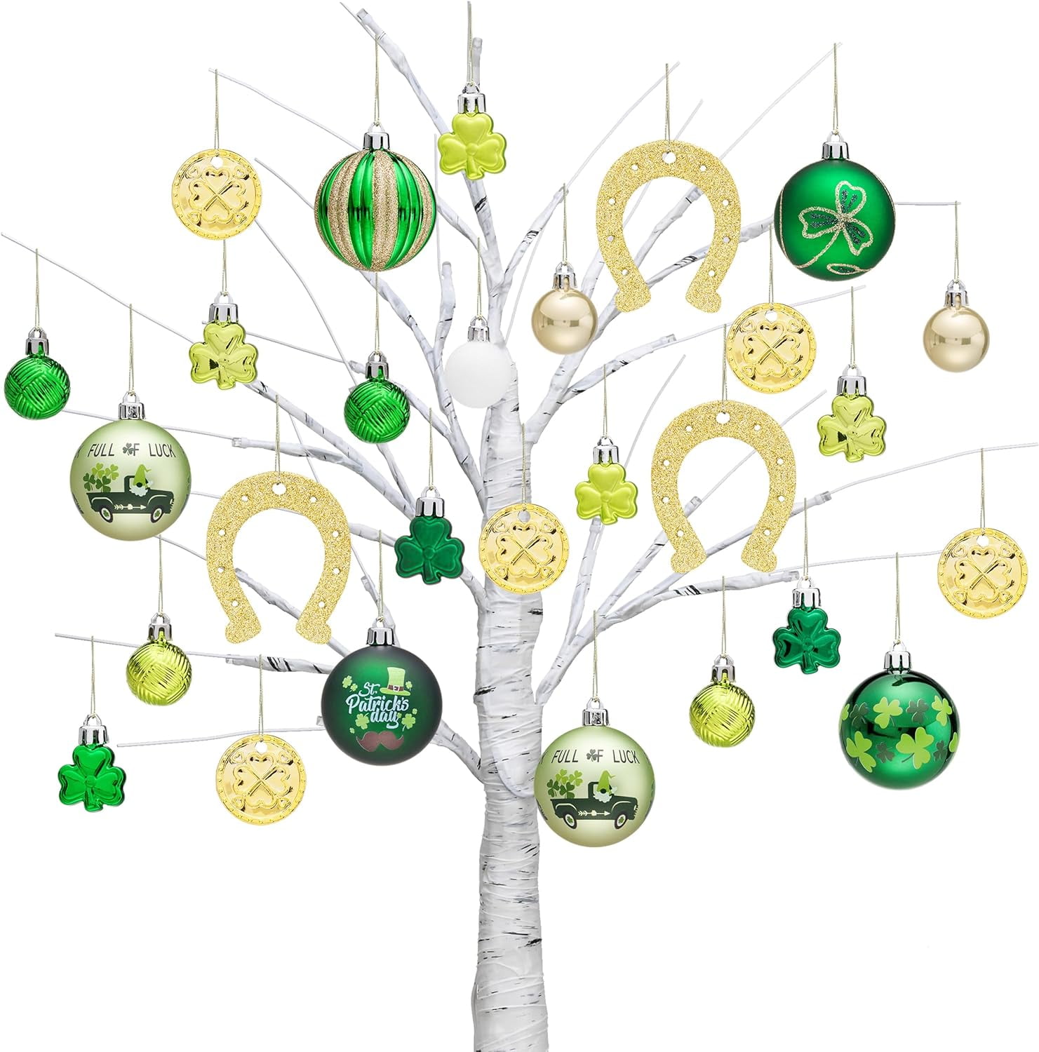 XD4-St Patricks Day Decorations Shamrock Tree Ornament Set, 50ct ...