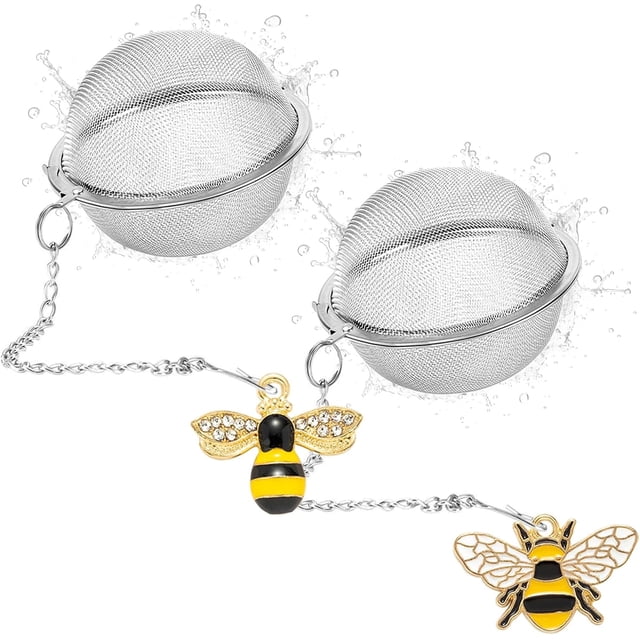 CD4-Steel Tea Strainers for Loose Tea, 2-Pack Tea Balls with Extender ...