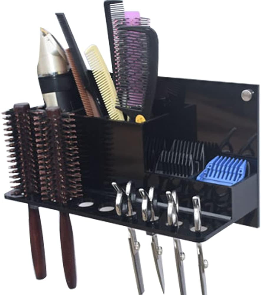 XD4-Wall Mounted 3-Slot Hair Clipper Holder Scissors & Comb Holder ...