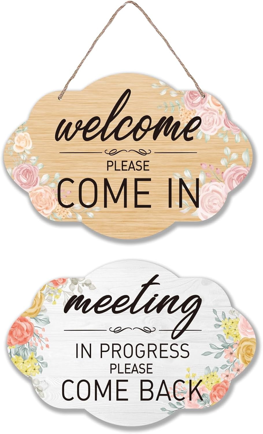 XD4-Welcome and Meeting Wood Sign Office Hanging Wood Wall Decor ...