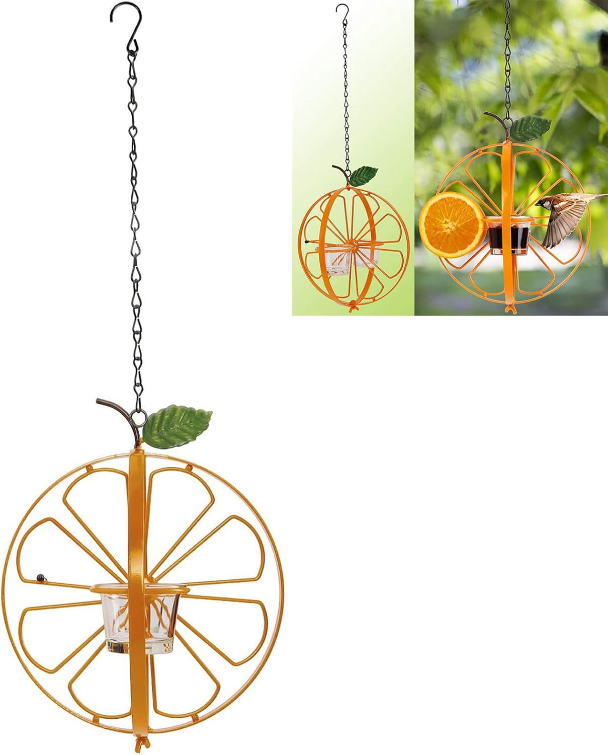 XD4-Wild Bird Feeder Hanging for Garden, Metal Outside Wild Bird ...