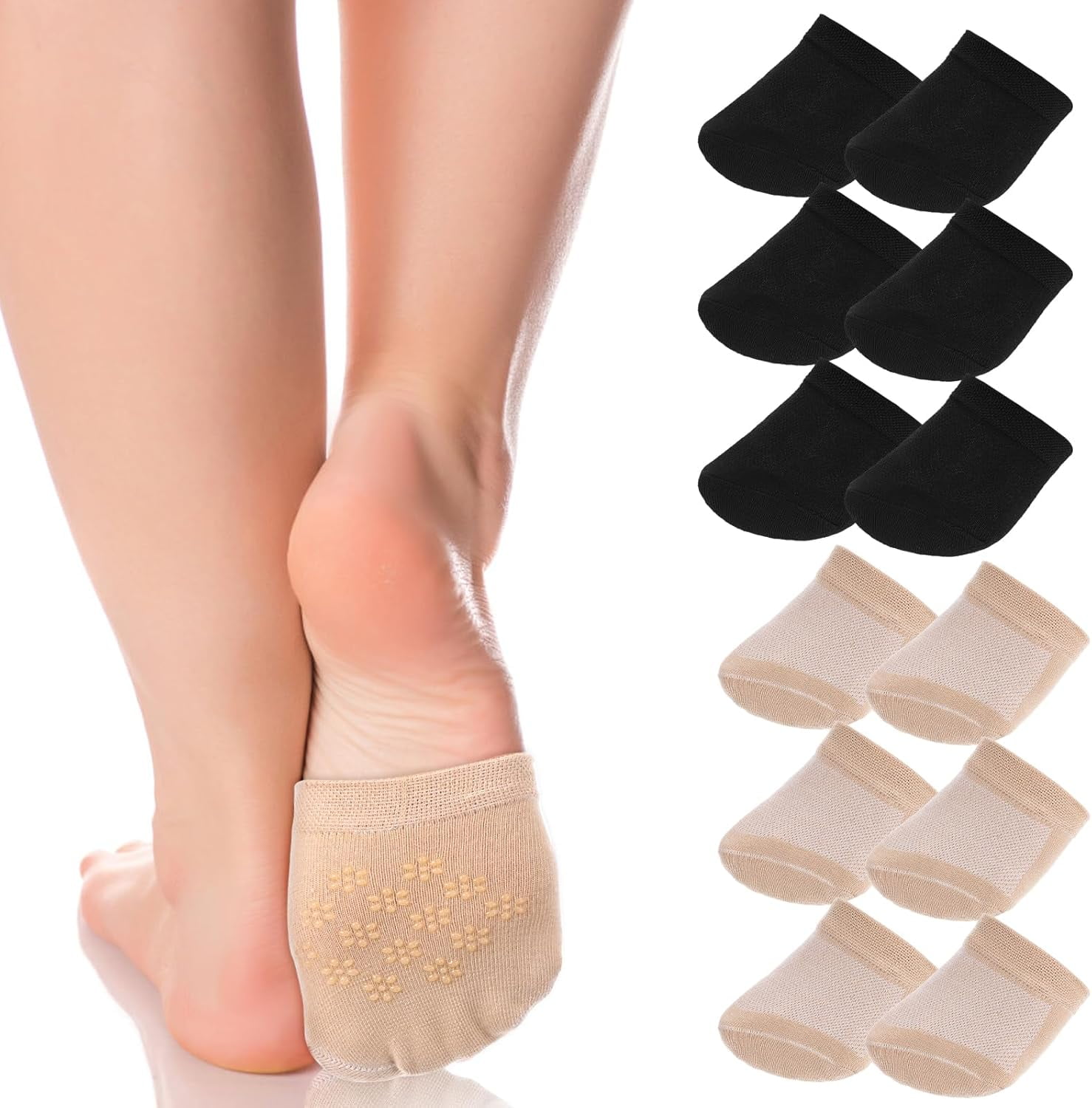 XD4-Women's Toe Socks for Mules, Half Socks for Women, Grip Socks No ...