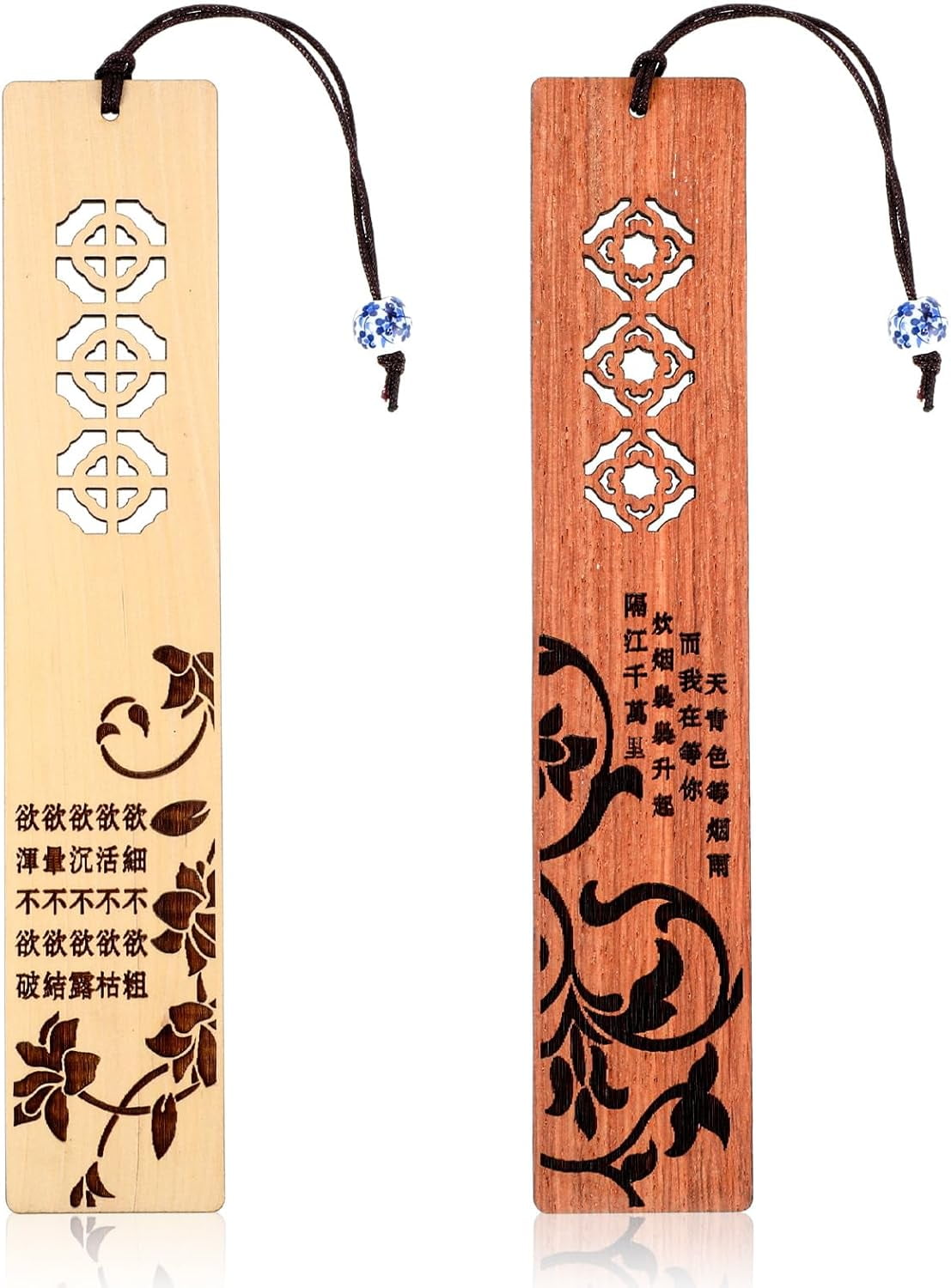 XD4-Wood Bookmarks with Emotional Text, 2PCS Handmade Bookmarks for ...