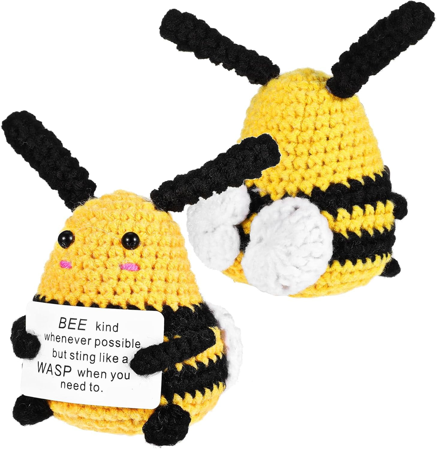 XD4-ianyu Mini Funny Positive Bee Soft Handmade Knitted Doll ...