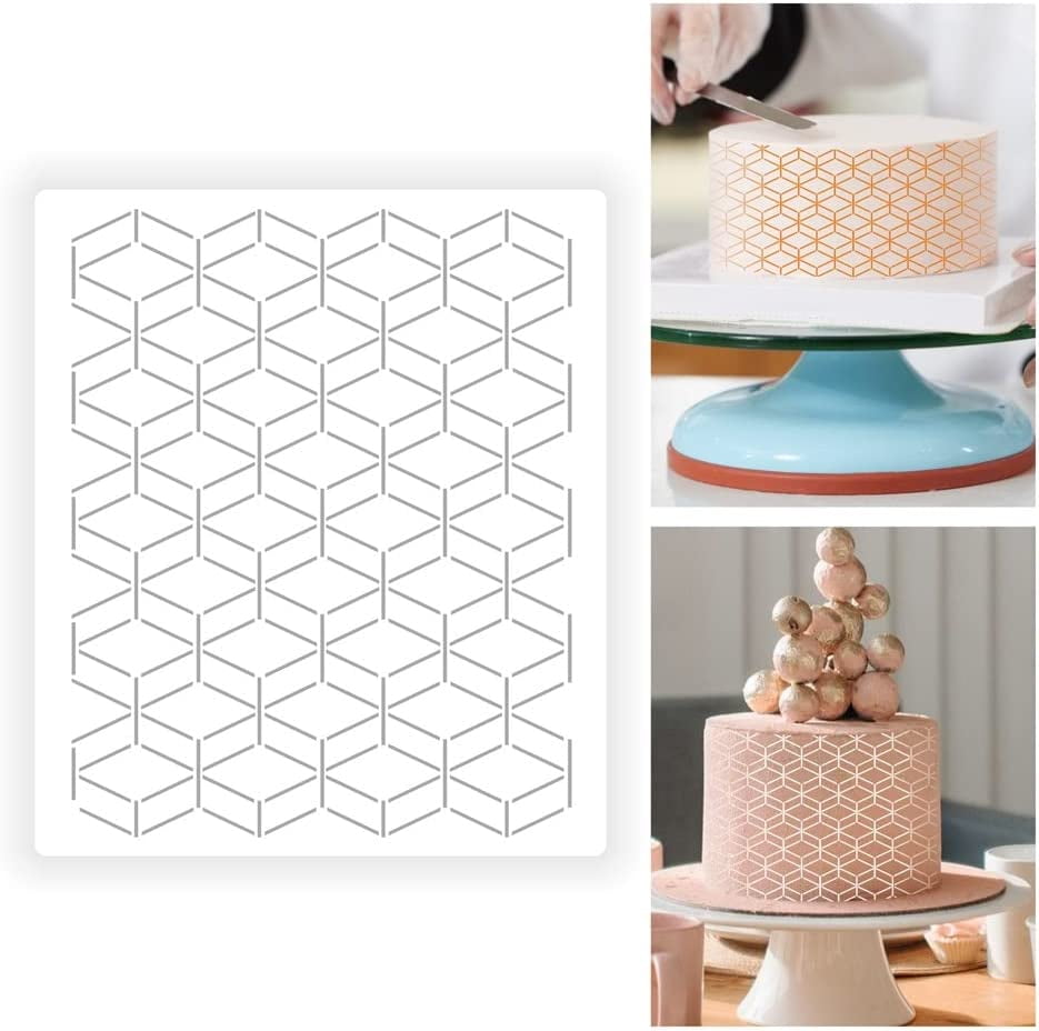 XD5-1 PC Cake Stencils Decorating Buttercream- 24.5cm x 21cm is Classic ...