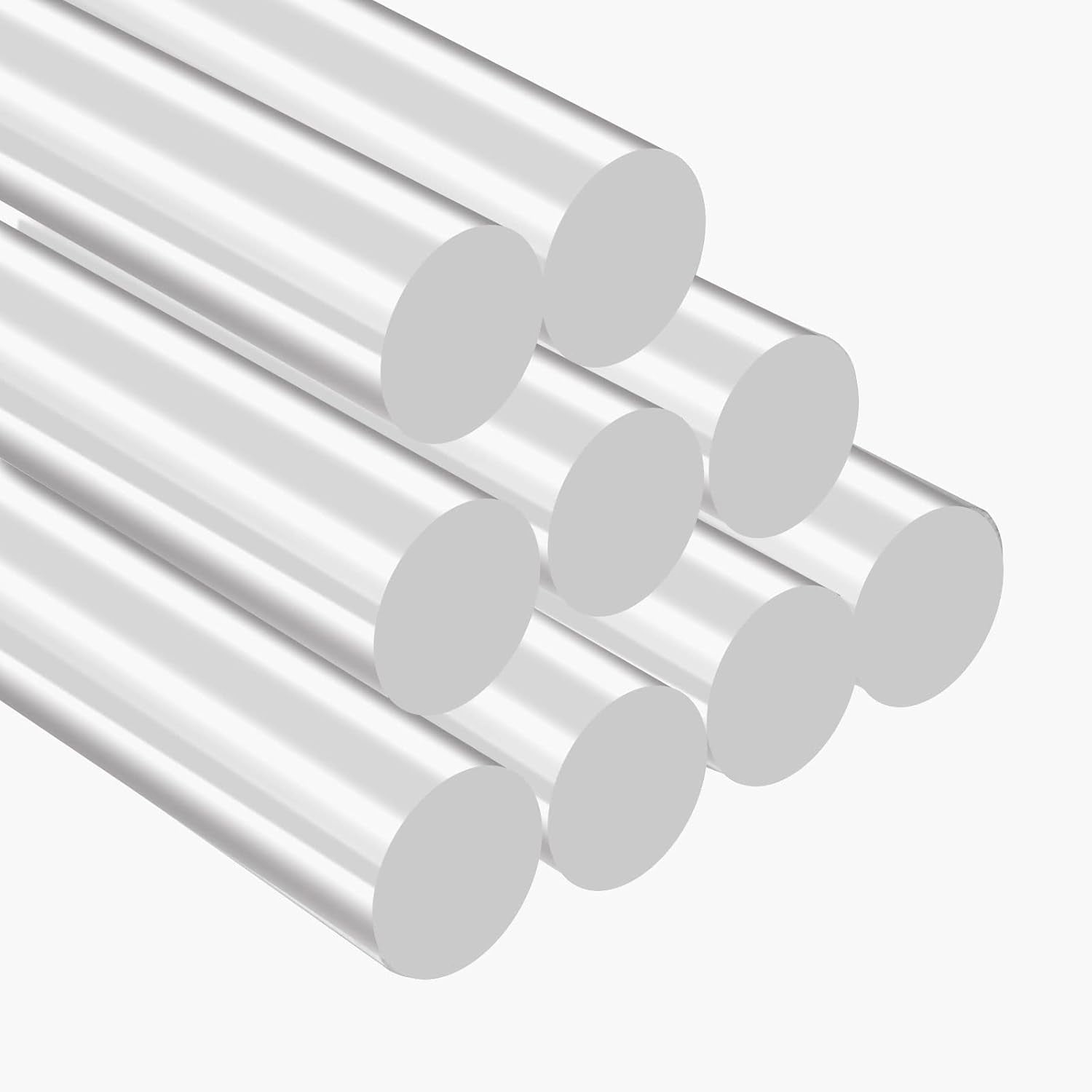 XD5-10 Pack 10 Inch Acrylic Rods 1 Inch Diameter Plastic Dowel Rods ...