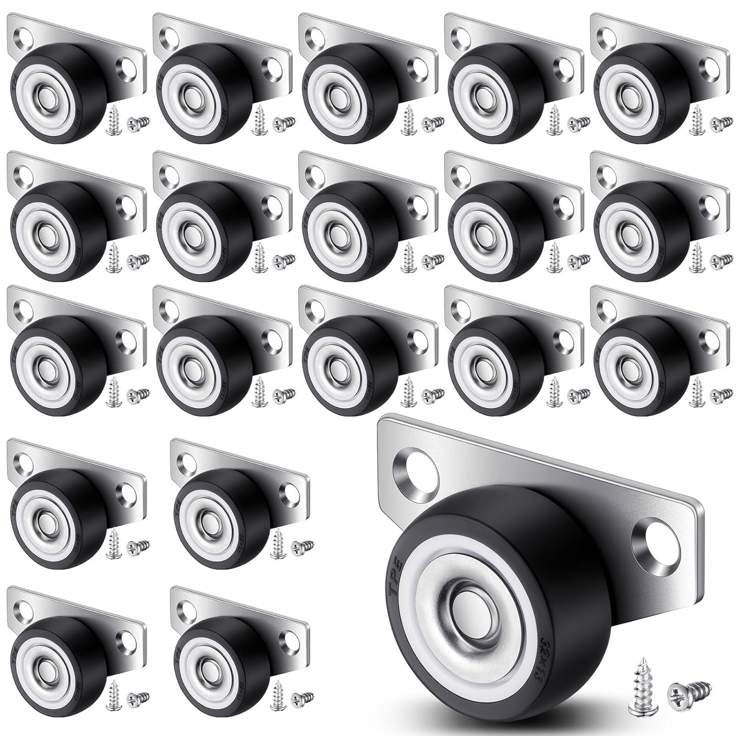 XD5-20 Set Small Side Mount Caster Wheels 1.25 Inch Mini Low Profile ...