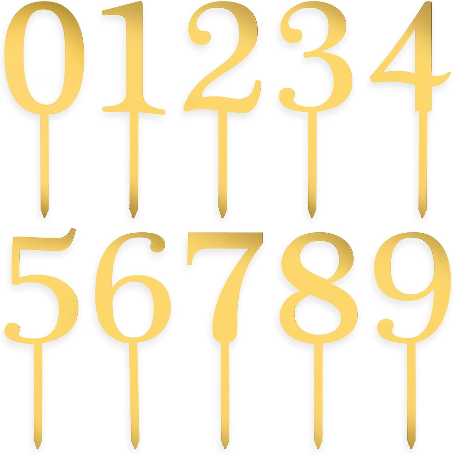 XD5-20Pcs Acrylic Numbers for Cake 0-9 Number Birthday Cupcake Toppers ...