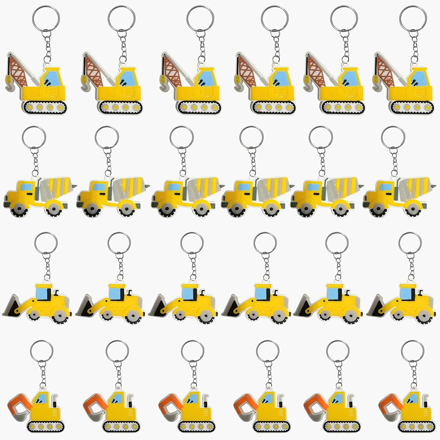 XD5-24 Pcs Construction Party Favors Truck Excavator Bulldozer ...