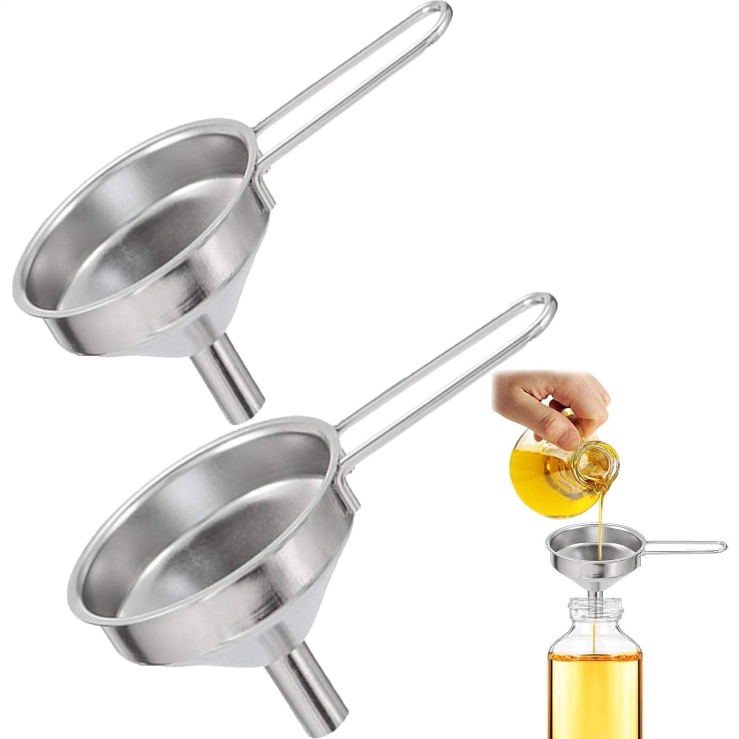 XD5-2PCS Stainless Steel Kitchen Funnel Wide Mouth Funnel Funnels for ...