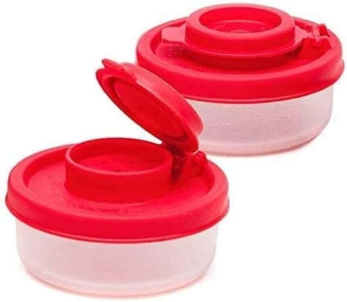 XD5-2Pcs Red Small Salt, Pepper Shakers For On The Go - Mini Shaker Set ...
