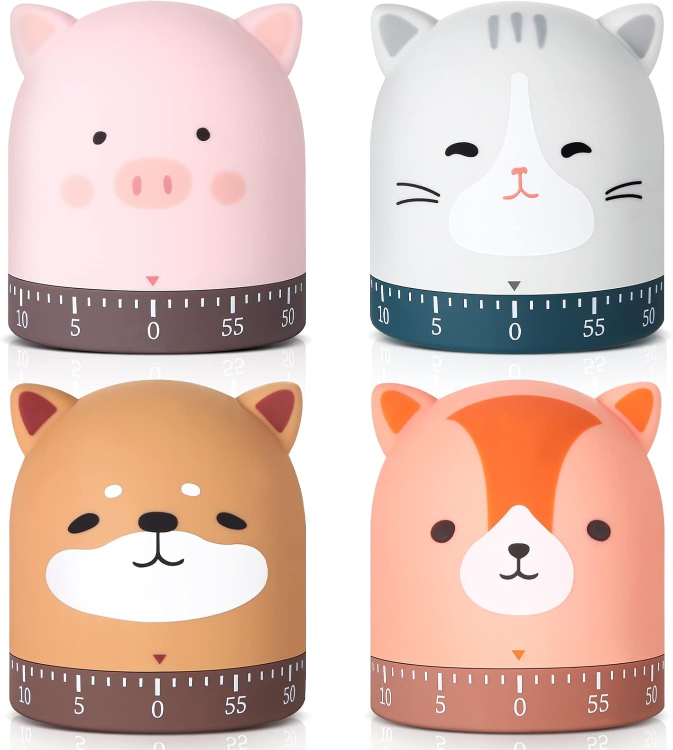 XD5-4 Pcs Kitchen Cooking Timer Animal Mechanical Timer 60 Minute Wind ...