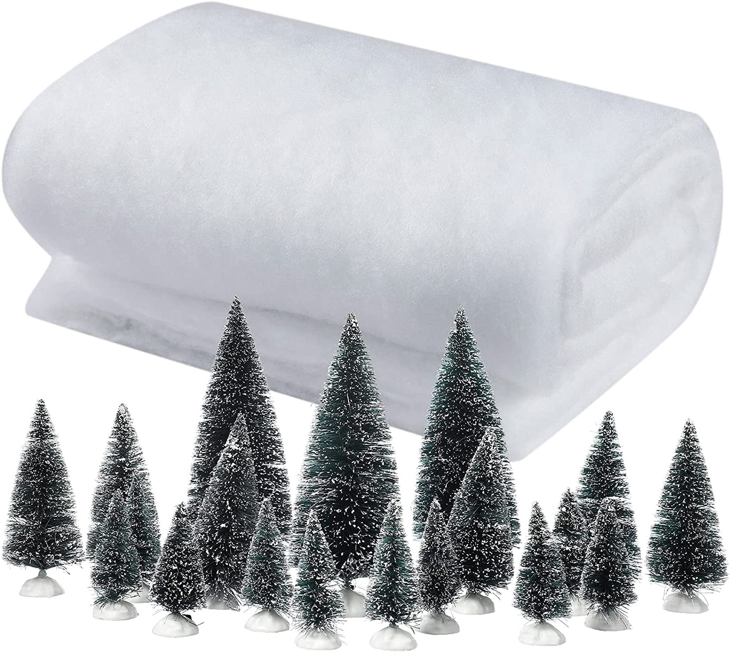 XD5-40 x 60 Inch Christmas Snow Blanket Roll and 19 Pieces Mini Sisal ...