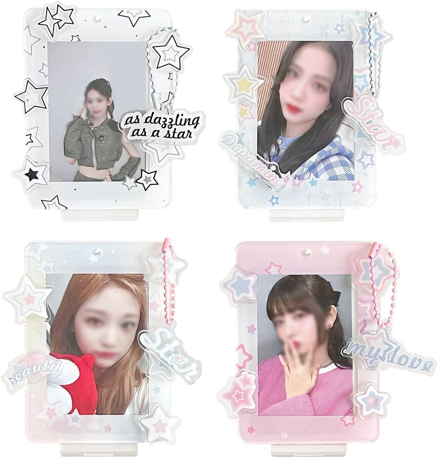 XD5-4PCS Tabletop Photocard Holder 3 Inch Acrylic Kpop Display Frame ...