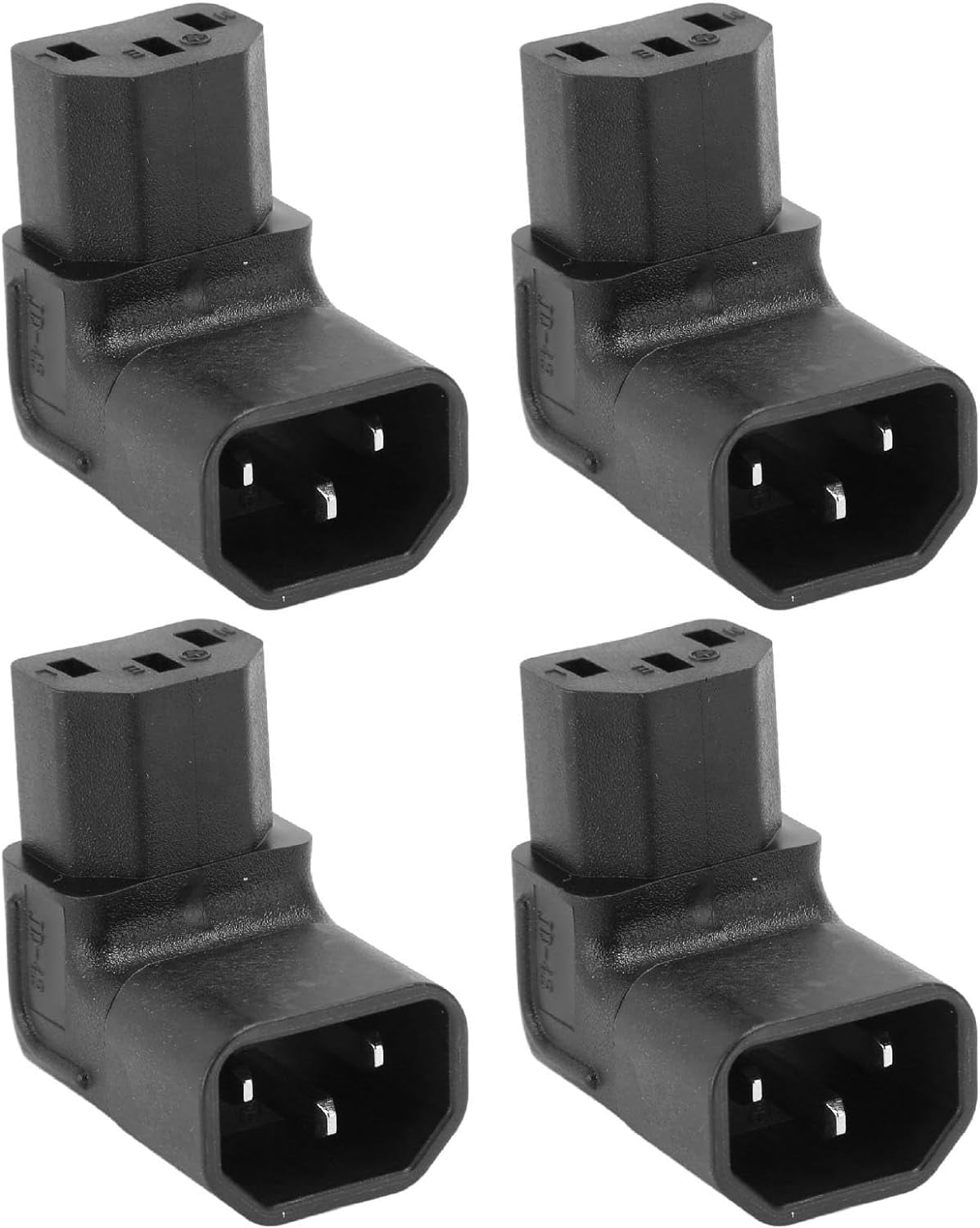 XD5-4Pcs C14 to C13 Power Adapter, IEC 320 Male C14 to Up Direction Right Angled 90 Degree IEC ...