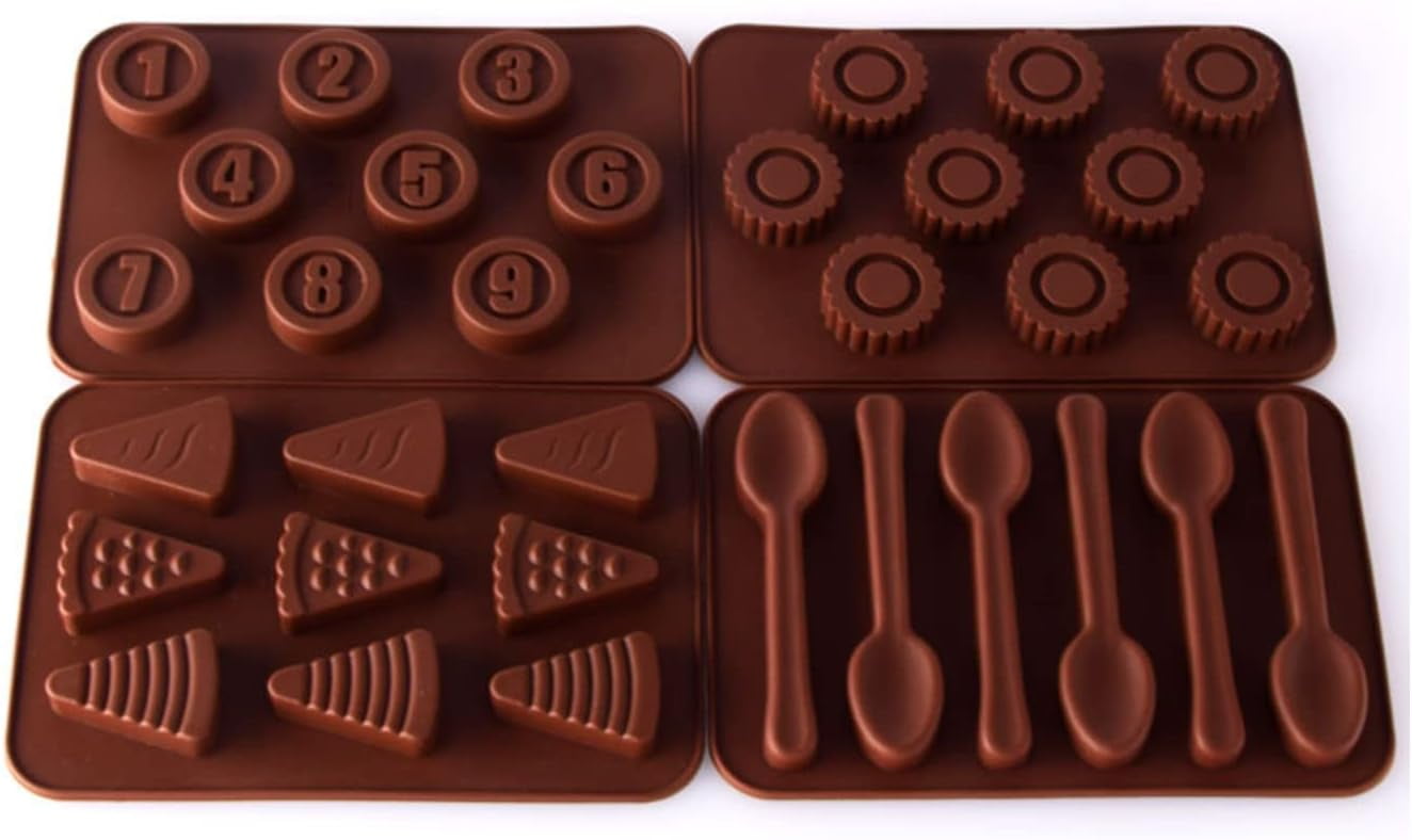XD5-4Pcs Silicone Non-stick Molds For Chocolate Candy Biscuits Jelly ...