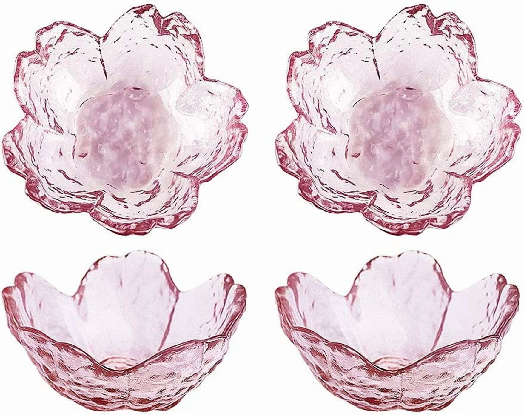 XD5-4pcs Glass Sakura Shape Small Seasoning Dishes Dipping Bowls ...