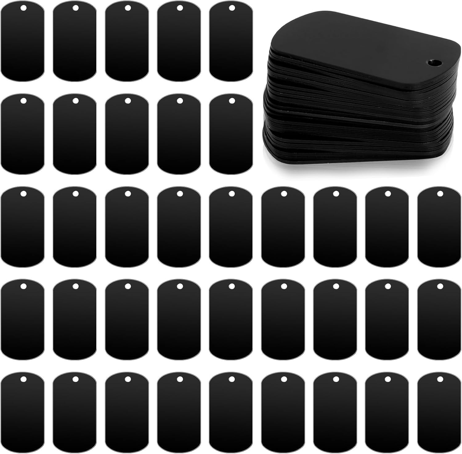 XD5-50 Pack Metal Stamping Blanks Black Metal Tags for Stamping ...
