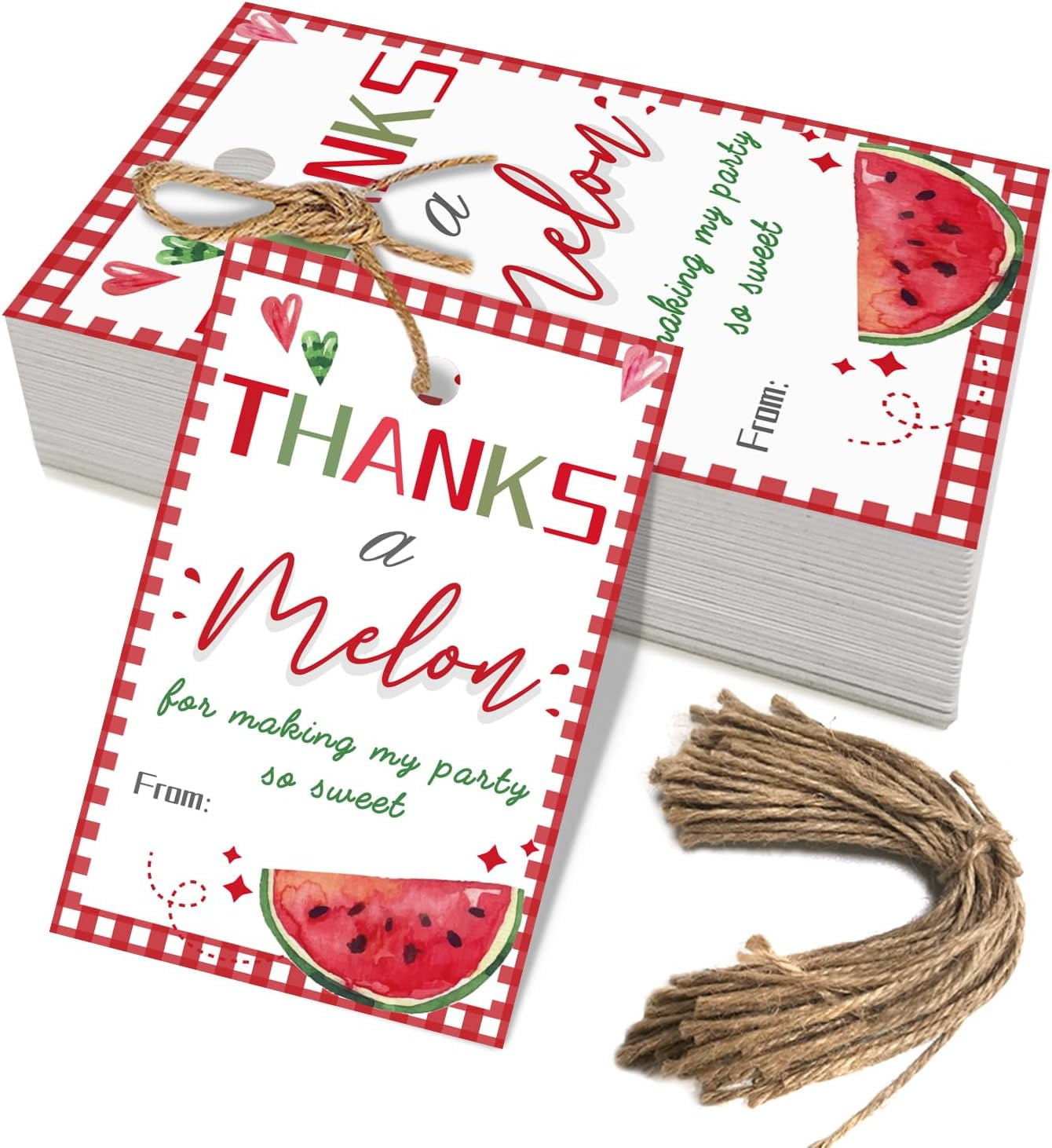 XD5-50PCS Watermelon Thank You Tags, Thanks a Melon Gift Tag with ...