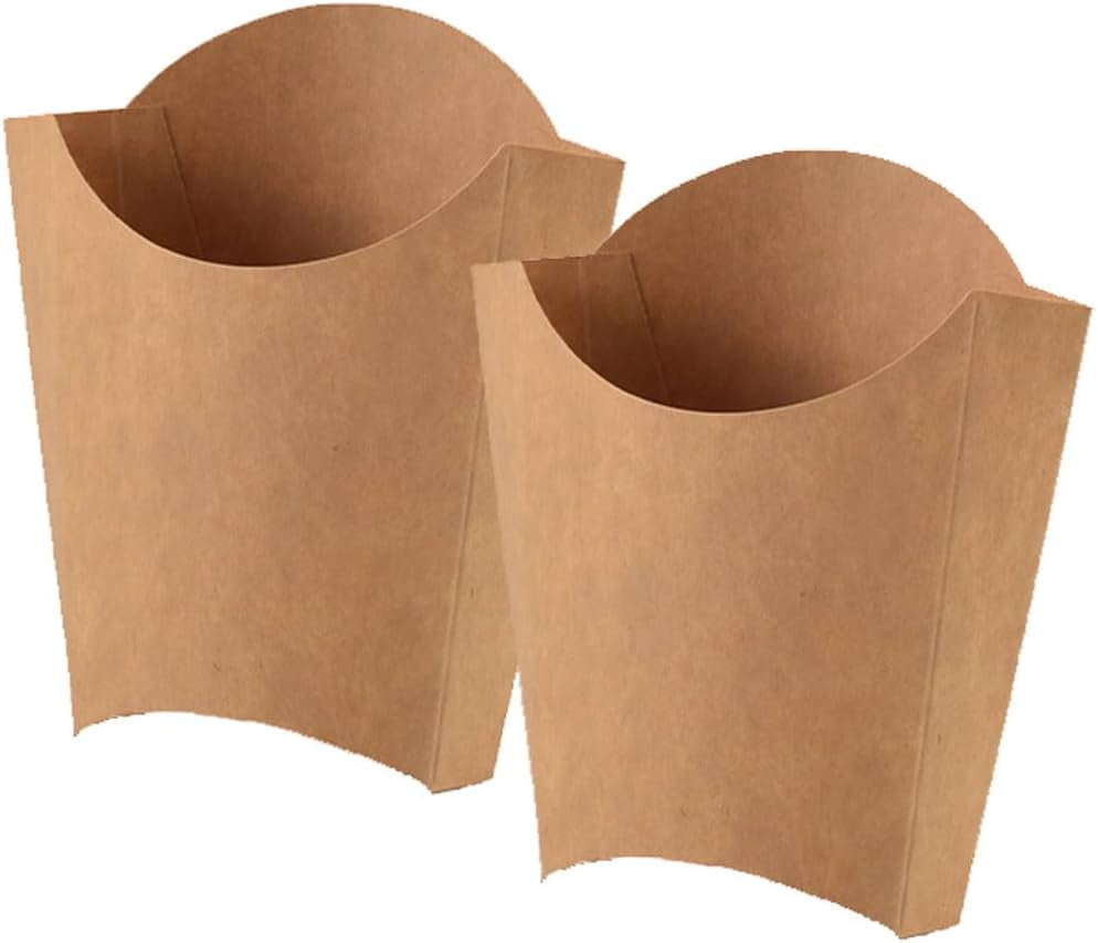 XD5-50Pcs Disposable French Fry Box Holders Kraft Paper Fried Chicken ...