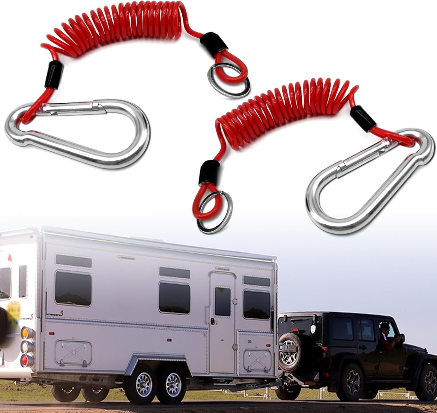 XD5-6 Foot Breakaway Trailer Cable, RV Stainless Steel Spring Towing ...
