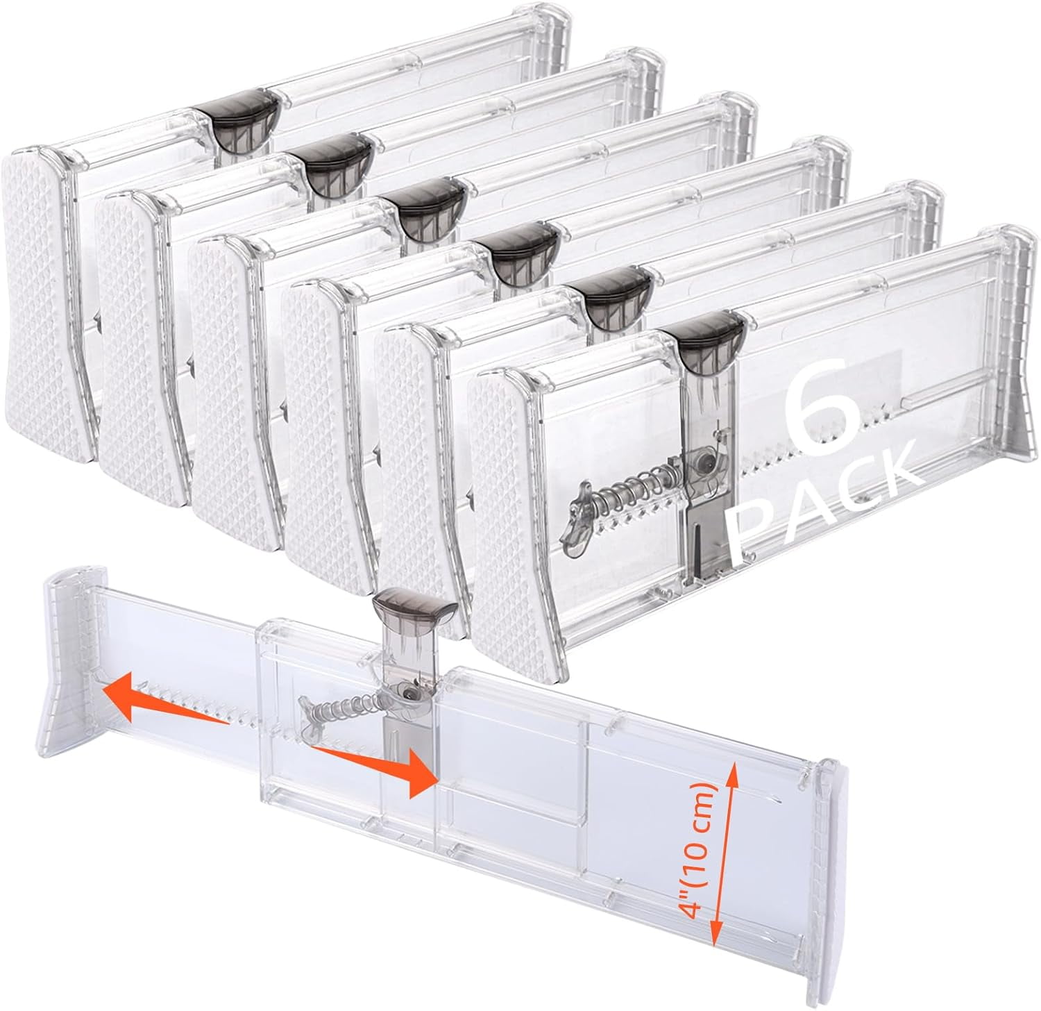 XD5-6 PCS Drawer Dividers Organizers Adjustable 4" High Expandable from ...