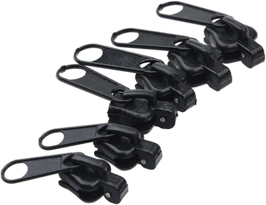 XD5-6 Pcs Black Zipper 3 Different Repair Kit Zipper Fixer with Metal ...