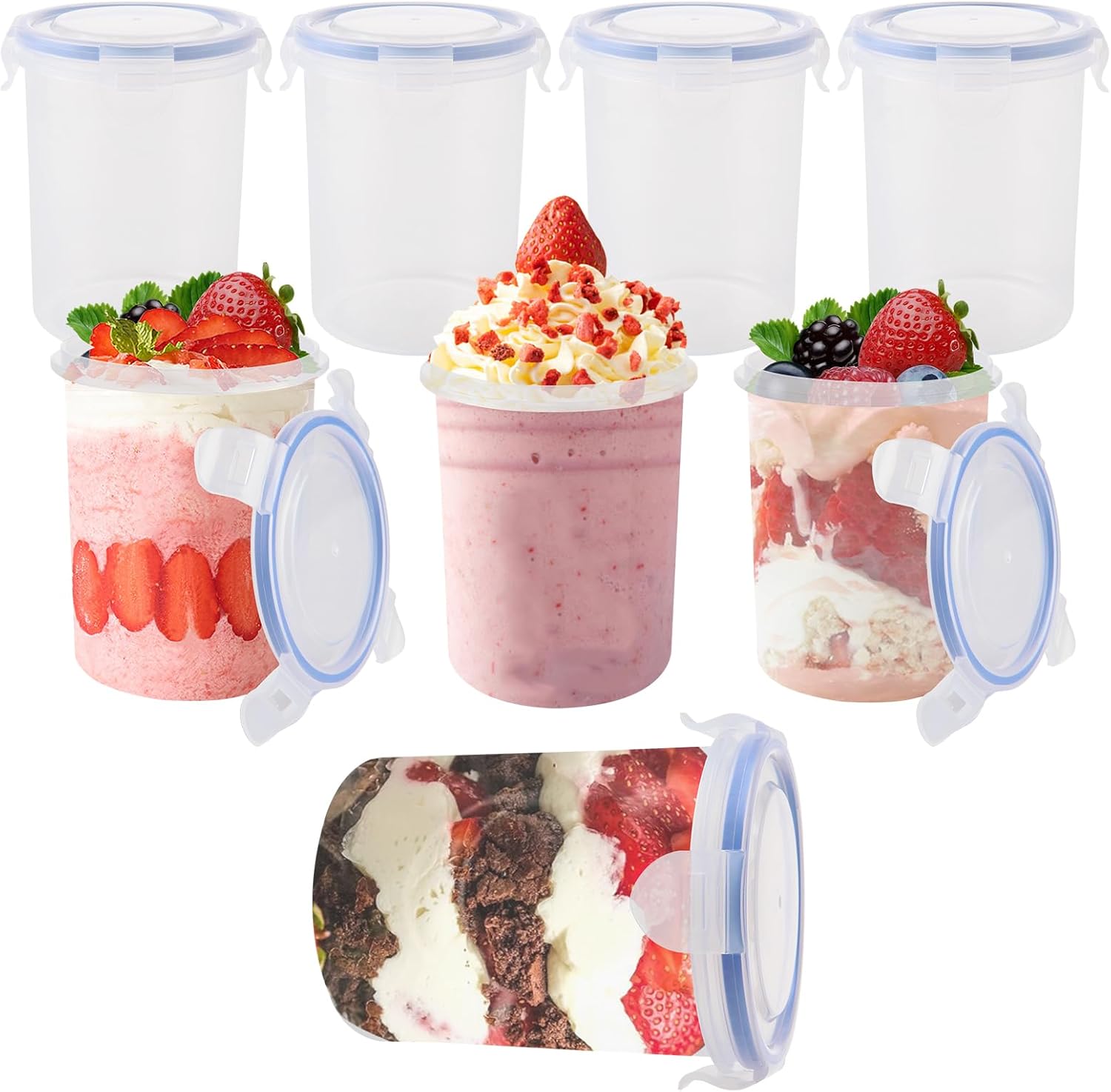 XD5-8 Pack Overnight Oats Containers with Lids 24 oz Overnight Oats ...