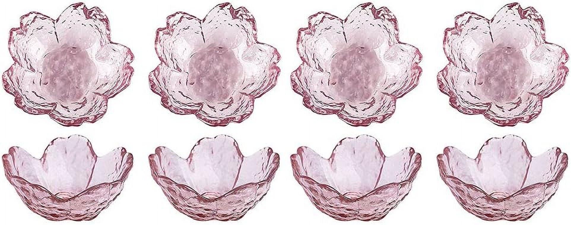 XD5-8pcs Glass Sakura Shape Seasoning Dishes Dipping Bowls Appetizer ...